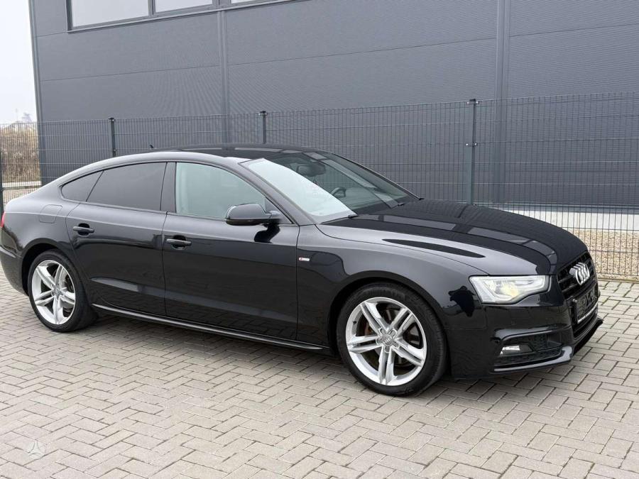 Black Audi A5 Sportback 2014 in Kaunas, with an engine capacity of 1.97 L and mileage of 189 thousand km for 11500 €, photo 5 on AUTOMOTO.COM.LV