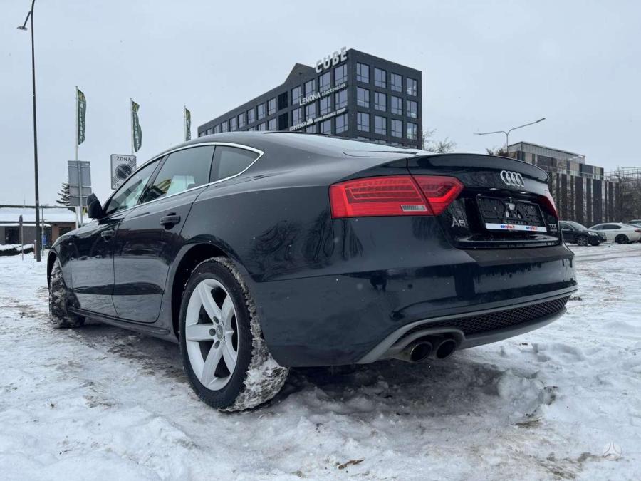 Black Audi A5 Sportback 2014 in Kaunas, with an engine capacity of 2.00 L and mileage of 268 thousand km for 9199 €, photo 5 on AUTOMOTO.COM.LV