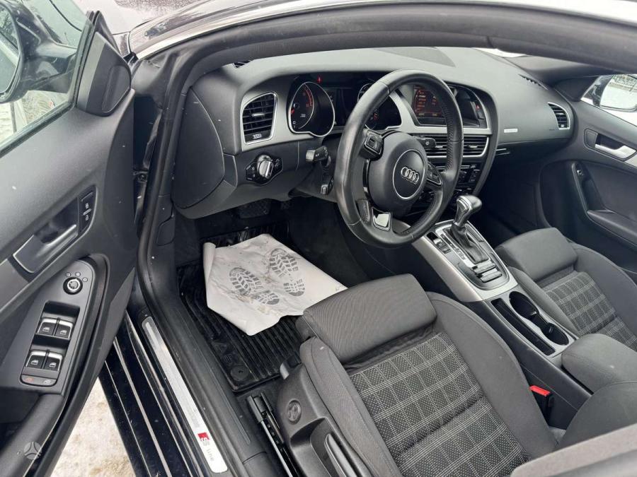 Black Audi A5 Sportback 2014 in Kaunas, with an engine capacity of 2.00 L and mileage of 268 thousand km for 9199 €, photo 13 on AUTOMOTO.COM.LV