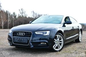 Melns Audi A5 Sportback 2014 Kretinga, ar dzinēja tilpumu 2.00 L un nobraukumu 127 tūkst. km par 14500 €, foto  vietnē AUTOMOTO.COM.LV