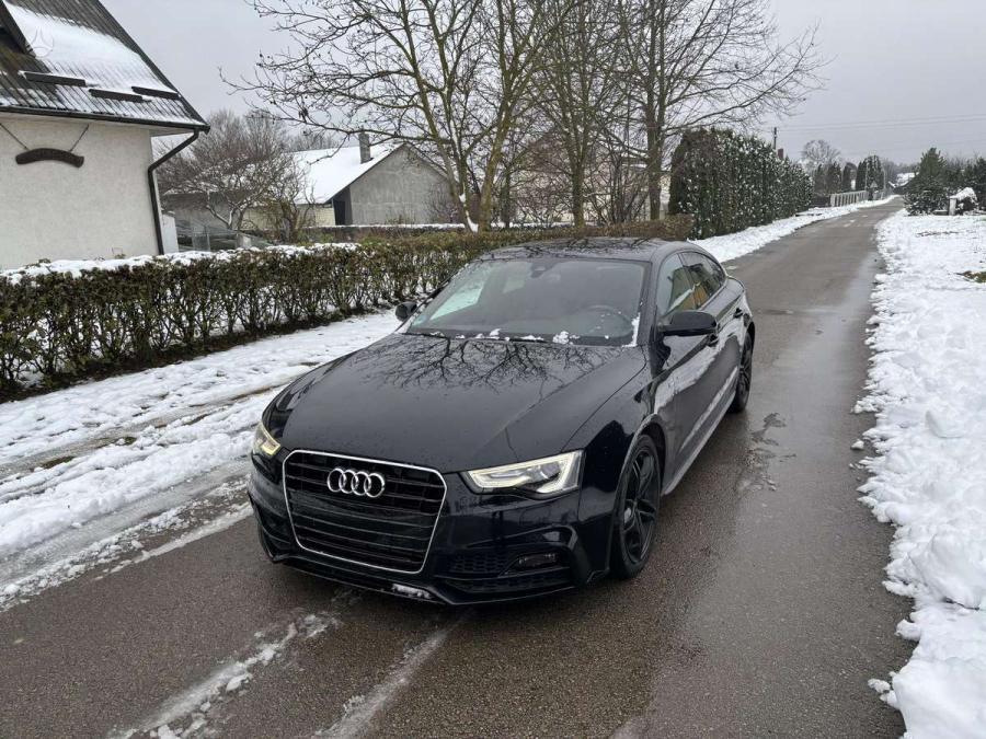 Melns Audi A5 Sportback 2015 Jurbarkas, ar dzinēja tilpumu 2.97 L un nobraukumu 252 tūkst. km par 12500 €, foto 2 vietnē AUTOMOTO.COM.LV