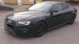 Melns Audi A5 Sportback 2015 Viļņa, ar dzinēja tilpumu 1.97 L un nobraukumu 295 tūkst. km par 13000 €, foto  vietnē AUTOMOTO.COM.LV