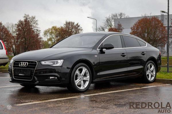 Black Audi A5 Sportback 2016 in Kaunas, with an engine capacity of 1.97 L and mileage of 191 thousand km for 13500 €, photo 1 on AUTOMOTO.COM.LV