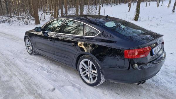 Black Audi A5 Sportback 2016 in Vilnius, with an engine capacity of 2.97 L and mileage of 234 thousand km for 13900 €, photo 5 on AUTOMOTO.COM.LV