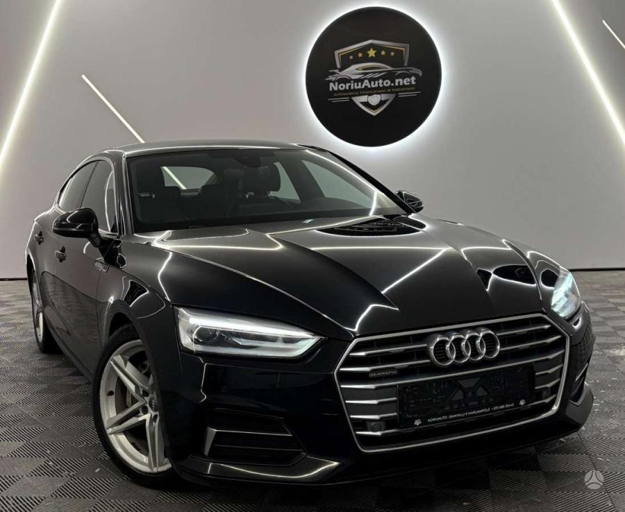 Melns Audi A5 Sportback 2017 Marijampole, ar dzinēja tilpumu 1.97 L un nobraukumu 198 tūkst. km par 18999 €, foto 1 vietnē AUTOMOTO.COM.LV