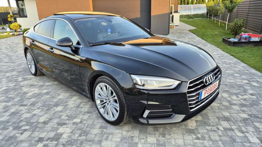 Melns Audi A5 Sportback 2017 Kauņa, ar dzinēja tilpumu 2.00 L un nobraukumu 250 tūkst. km par 15999 €, foto 1 vietnē AUTOMOTO.COM.LV