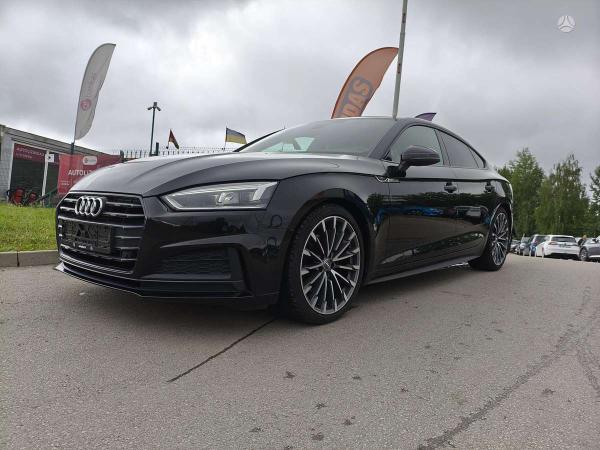 Black Audi A5 Sportback 2018 in Kaunas, with an engine capacity of 1.97 L and mileage of 265 thousand km for 16999 €, photo 1 on AUTOMOTO.COM.LV