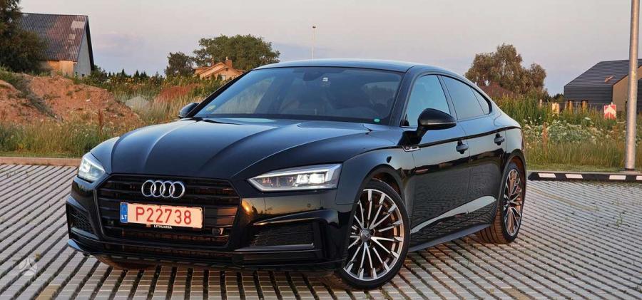 Melns Audi A5 Sportback 2018 Klaipėda, ar dzinēja tilpumu 1.97 L un nobraukumu 168 tūkst. km par 21800 €, foto 1 vietnē AUTOMOTO.COM.LV