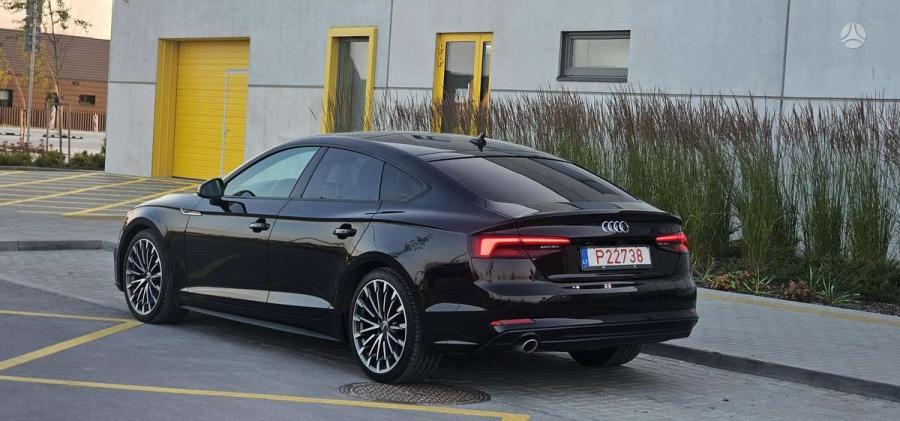 Melns Audi A5 Sportback 2018 Klaipėda, ar dzinēja tilpumu 1.97 L un nobraukumu 168 tūkst. km par 21800 €, foto 9 vietnē AUTOMOTO.COM.LV