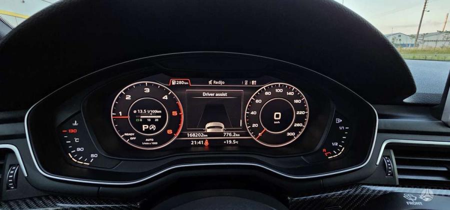 Melns Audi A5 Sportback 2018 Klaipėda, ar dzinēja tilpumu 1.97 L un nobraukumu 168 tūkst. km par 21800 €, foto 21 vietnē AUTOMOTO.COM.LV