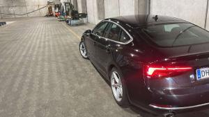Black Audi A5 Sportback 2019 in Panevezys, with an engine capacity of 1.98 L and mileage of 19 thousand km for 17500 €, photo 10 on AUTOMOTO.COM.LV