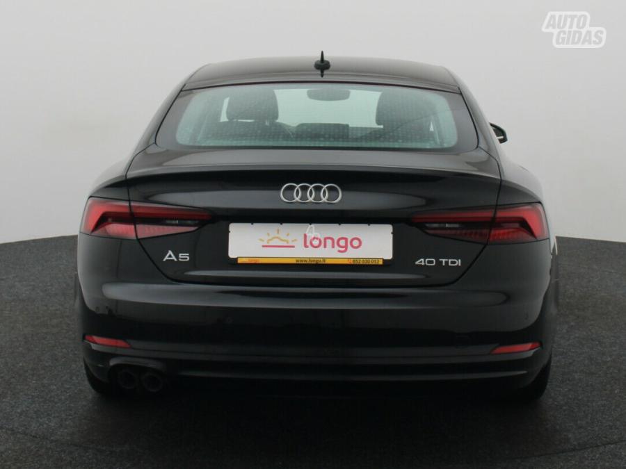 Black Audi A5 Sportback 2019 in Vilnius, with an engine capacity of 2.00 L and mileage of 162 thousand km for 22199 €, photo 5 on AUTOMOTO.COM.LV