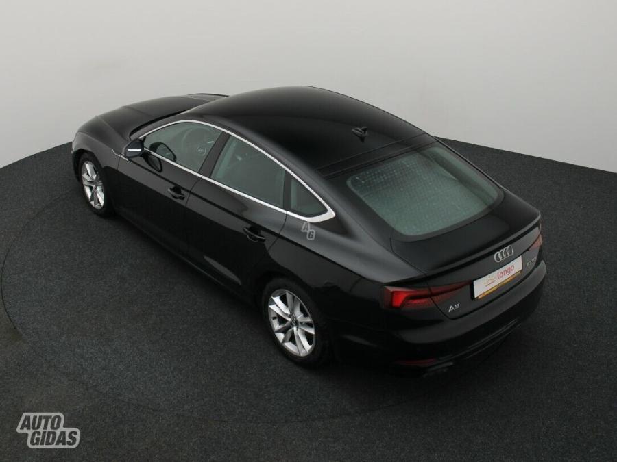 Black Audi A5 Sportback 2019 in Vilnius, with an engine capacity of 2.00 L and mileage of 162 thousand km for 22199 €, photo 12 on AUTOMOTO.COM.LV
