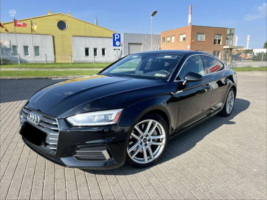 Black Audi A5 Sportback 2019 in Panevezys, with an engine capacity of 1.98 L and mileage of 165 thousand km for 17500 €, photo 1 on AUTOMOTO.COM.LV