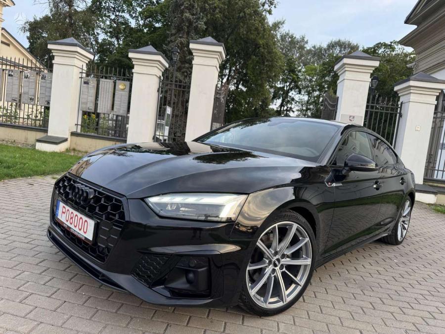 Melns Audi A5 Sportback 2020 Viļņa, ar dzinēja tilpumu 2.00 L un nobraukumu 270 tūkst. km par 19990 €, foto 3 vietnē AUTOMOTO.COM.LV