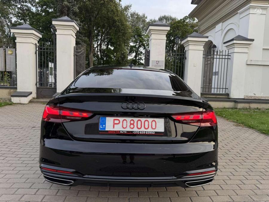 Melns Audi A5 Sportback 2020 Viļņa, ar dzinēja tilpumu 2.00 L un nobraukumu 270 tūkst. km par 19990 €, foto 5 vietnē AUTOMOTO.COM.LV