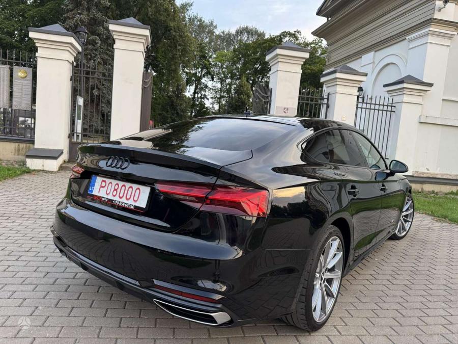 Melns Audi A5 Sportback 2020 Viļņa, ar dzinēja tilpumu 2.00 L un nobraukumu 270 tūkst. km par 19990 €, foto 24 vietnē AUTOMOTO.COM.LV