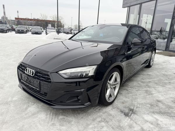Black Audi A5 Sportback 2021 in Kaunas, with an engine capacity of 2.00 L and mileage of 204 thousand km for 20900 €, photo 1 on AUTOMOTO.COM.LV