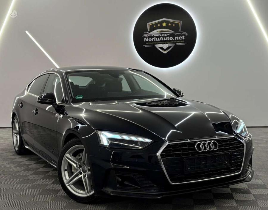 Черный Ауди A5 Sportback 2022 в Мариямполе, объемом двигателя 1.97 л и пробегом 220 тыс. км за 21850 €, фото 1 на AUTOMOTO.COM.LV