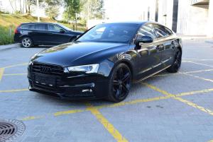 Black Audi A5 Sportback 2013 in Vilnius, with an engine capacity of 3.00 L and mileage of 261 thousand km for 11500 €, photo 4 on AUTOMOTO.COM.LV