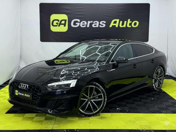 Melns Audi A5 Sportback 2022 Viļņa, ar dzinēja tilpumu 1.98 L un nobraukumu 68 tūkst. km par 33990 €, foto 1 vietnē AUTOMOTO.COM.LV