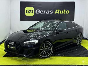 Melns Audi A5 Sportback 2022 Viļņa, ar dzinēja tilpumu 1.98 L un nobraukumu 68 tūkst. km par 33990 €, foto  vietnē AUTOMOTO.COM.LV