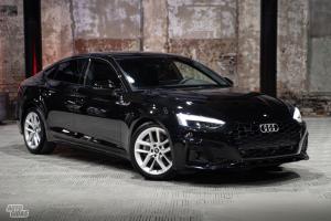 Black Audi A5 Sportback 2023 in Kaunas, with an engine capacity of 2.00 L and mileage of 10 thousand km for 25800 €, photo  on AUTOMOTO.COM.LV