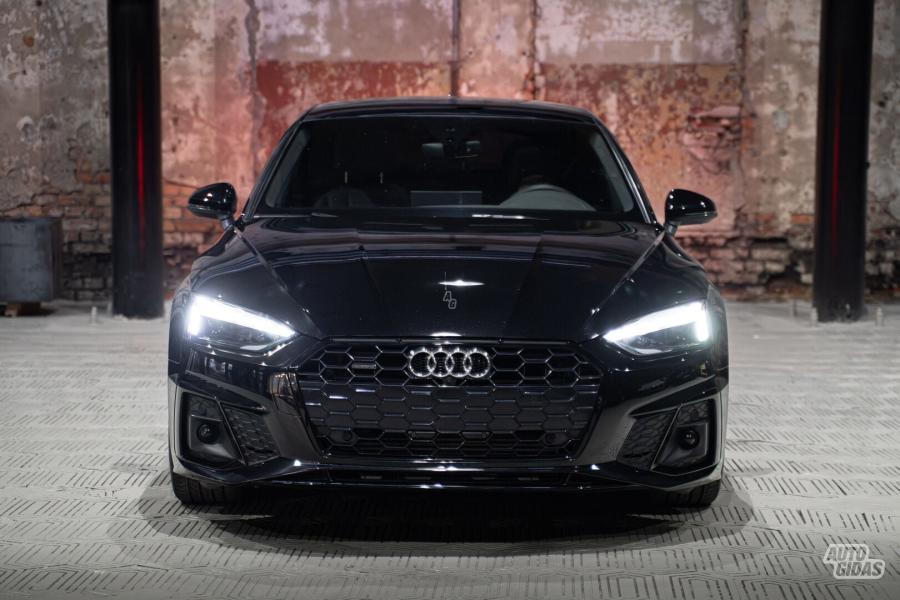 Black Audi A5 Sportback 2023 in Kaunas, with an engine capacity of 2.00 L and mileage of 10 thousand km for 25800 €, photo 5 on AUTOMOTO.COM.LV