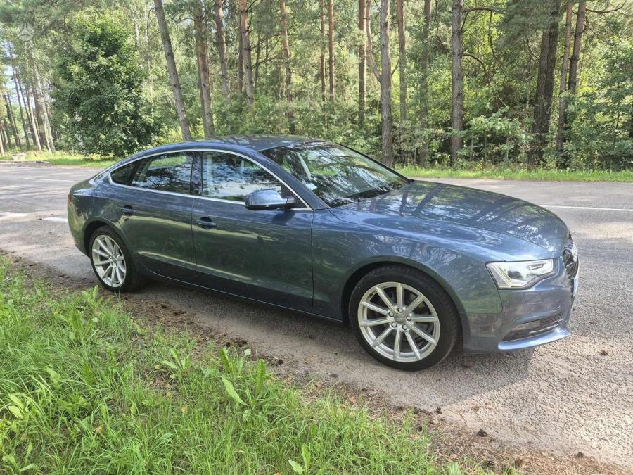 Zils Audi A5 Sportback 2015 Tauragė, ar dzinēja tilpumu 1.97 L un nobraukumu 250 tūkst. km par 10500 €, foto 5 vietnē AUTOMOTO.COM.LV
