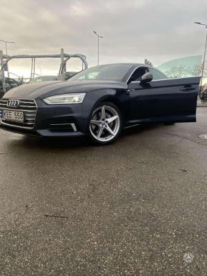 Blue Audi A5 Sportback 2018 in Klaipeda, with an engine capacity of 1.97 L and mileage of 104 thousand km for 19500 €, photo  on AUTOMOTO.COM.LV