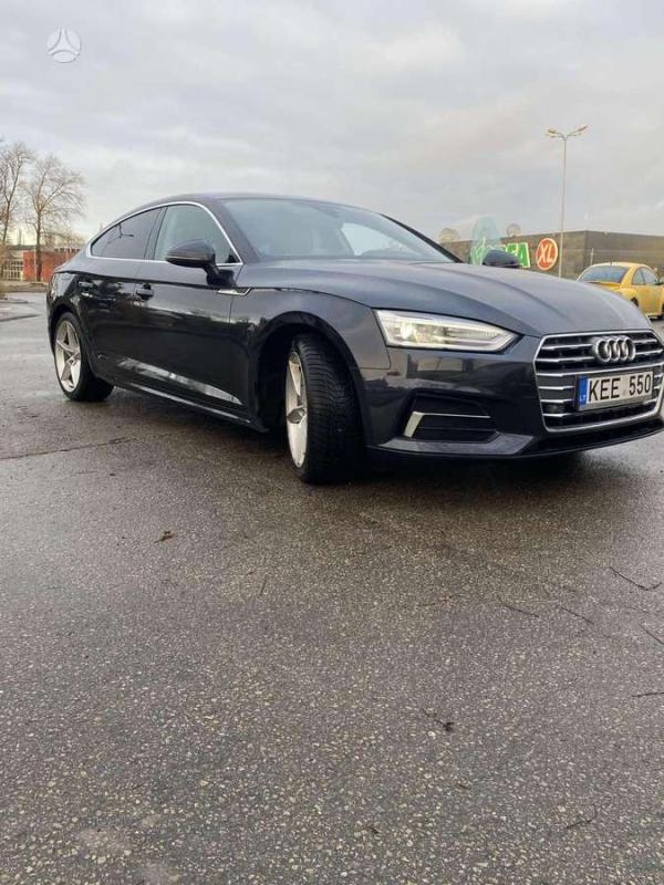 Zils Audi A5 Sportback 2018 Klaipėda, ar dzinēja tilpumu 1.97 L un nobraukumu 104 tūkst. km par 19500 €, foto 5 vietnē AUTOMOTO.COM.LV