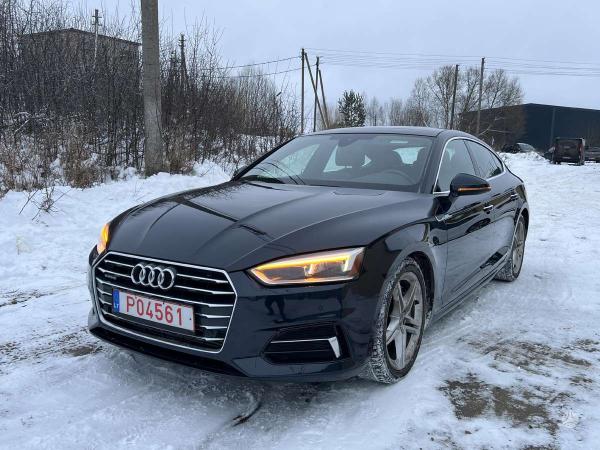 Blue Audi A5 Sportback 2018 in Vilnius, with an engine capacity of 1.98 L and mileage of 211 thousand km for 18300 €, photo 4 on AUTOMOTO.COM.LV