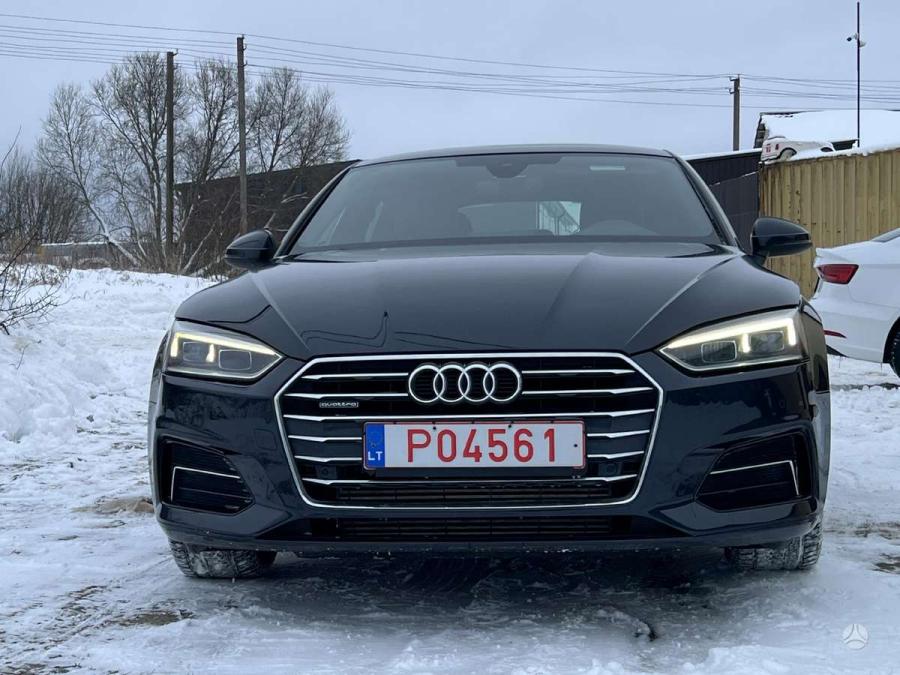 Blue Audi A5 Sportback 2018 in Vilnius, with an engine capacity of 1.98 L and mileage of 211 thousand km for 18300 €, photo 6 on AUTOMOTO.COM.LV