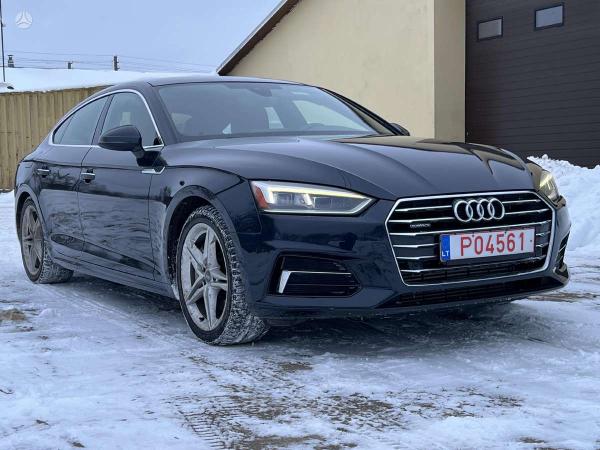 Blue Audi A5 Sportback 2018 in Vilnius, with an engine capacity of 1.98 L and mileage of 211 thousand km for 18300 €, photo 7 on AUTOMOTO.COM.LV