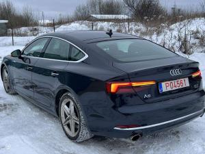 Blue Audi A5 Sportback 2018 in Vilnius, with an engine capacity of 1.98 L and mileage of 211 thousand km for 18300 €, photo 10 on AUTOMOTO.COM.LV