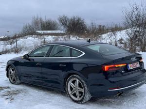 Blue Audi A5 Sportback 2018 in Vilnius, with an engine capacity of 1.98 L and mileage of 211 thousand km for 18300 €, photo 13 on AUTOMOTO.COM.LV