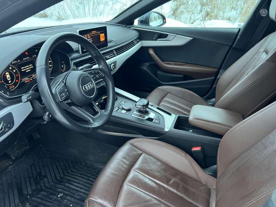 Blue Audi A5 Sportback 2018 in Vilnius, with an engine capacity of 1.98 L and mileage of 211 thousand km for 18300 €, photo 33 on AUTOMOTO.COM.LV