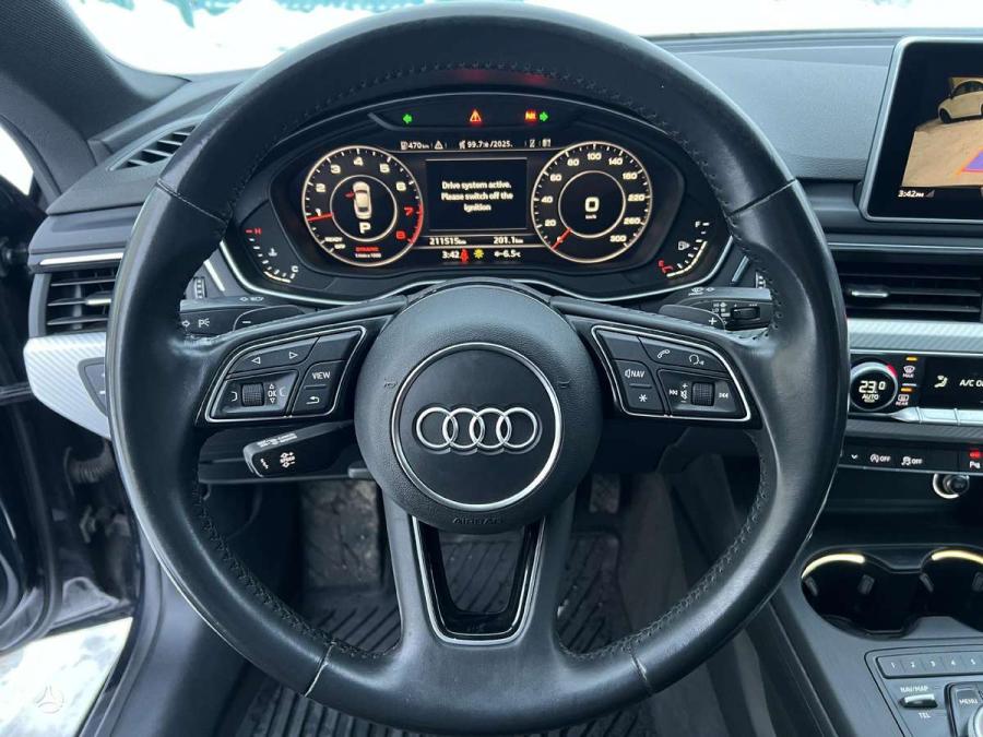 Blue Audi A5 Sportback 2018 in Vilnius, with an engine capacity of 1.98 L and mileage of 211 thousand km for 18300 €, photo 37 on AUTOMOTO.COM.LV