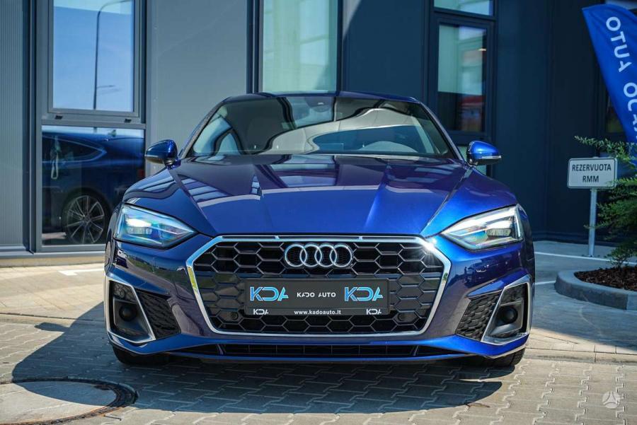 Blue Audi A5 Sportback 2021 in Kaunas, with an engine capacity of 1.97 L and mileage of 156 thousand km for 21750 €, photo 4 on AUTOMOTO.COM.LV