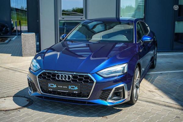 Blue Audi A5 Sportback 2021 in Kaunas, with an engine capacity of 1.97 L and mileage of 156 thousand km for 21750 €, photo 4 on AUTOMOTO.COM.LV