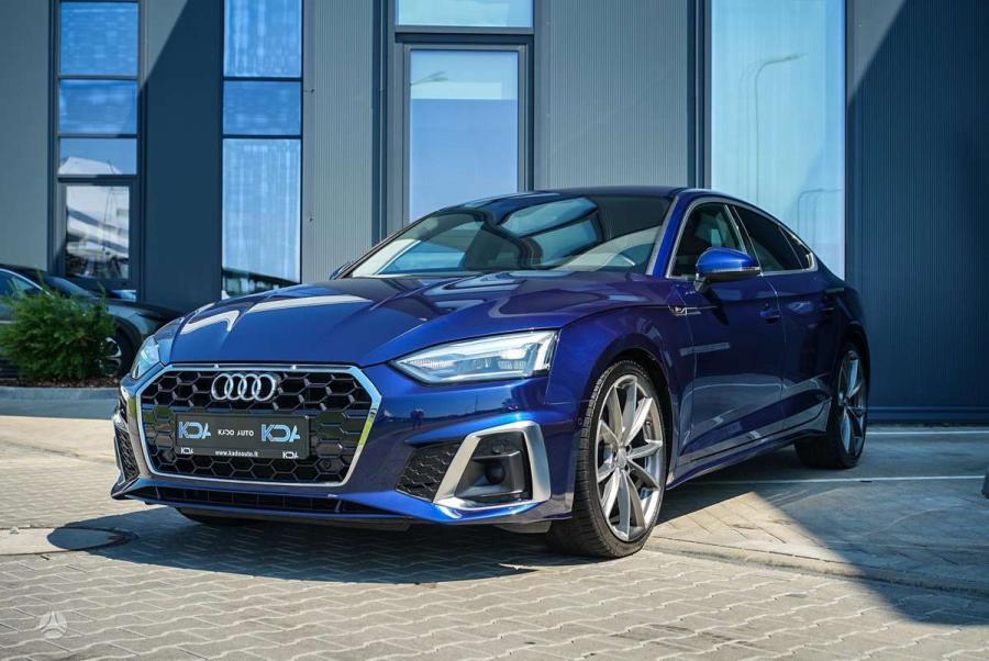 Blue Audi A5 Sportback 2021 in Kaunas, with an engine capacity of 1.97 L and mileage of 156 thousand km for 21750 €, photo 6 on AUTOMOTO.COM.LV
