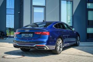Blue Audi A5 Sportback 2021 in Kaunas, with an engine capacity of 1.97 L and mileage of 156 thousand km for 21750 €, photo 14 on AUTOMOTO.COM.LV