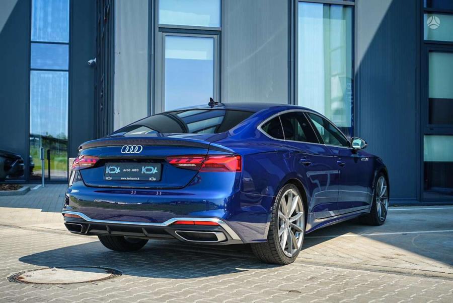 Blue Audi A5 Sportback 2021 in Kaunas, with an engine capacity of 1.97 L and mileage of 156 thousand km for 21750 €, photo 14 on AUTOMOTO.COM.LV