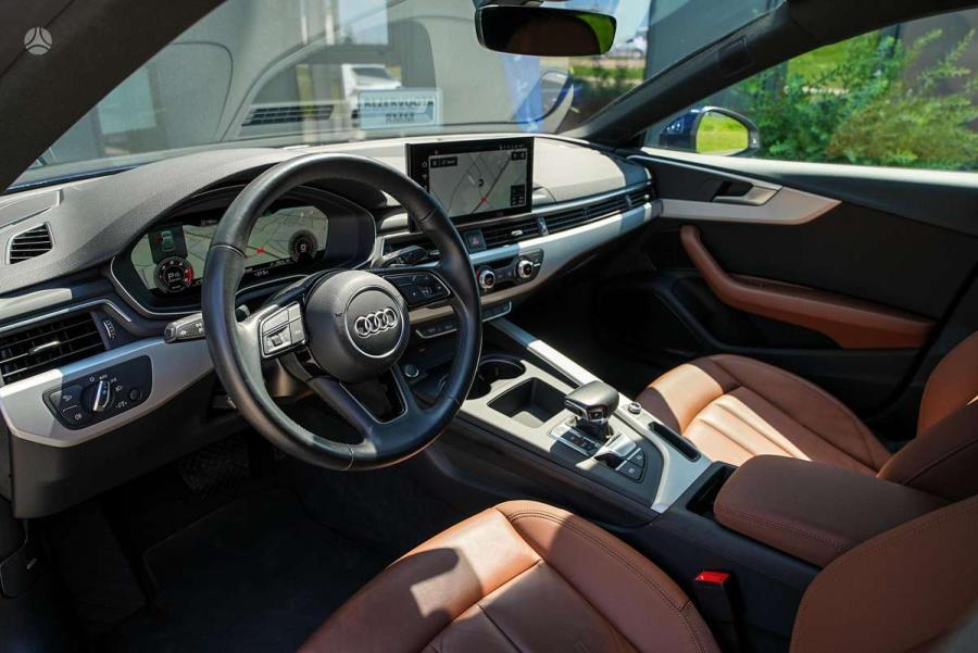 Blue Audi A5 Sportback 2021 in Kaunas, with an engine capacity of 1.97 L and mileage of 156 thousand km for 21750 €, photo 30 on AUTOMOTO.COM.LV