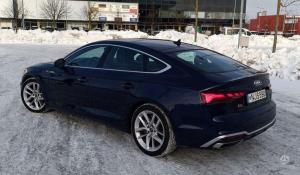 Blue Audi A5 Sportback 2023 in Klaipeda, with an engine capacity of 2.00 L and mileage of 12 thousand km for 34900 €, photo 3 on AUTOMOTO.COM.LV