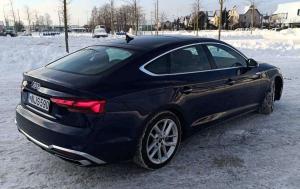 Blue Audi A5 Sportback 2023 in Klaipeda, with an engine capacity of 2.00 L and mileage of 12 thousand km for 34900 €, photo 6 on AUTOMOTO.COM.LV