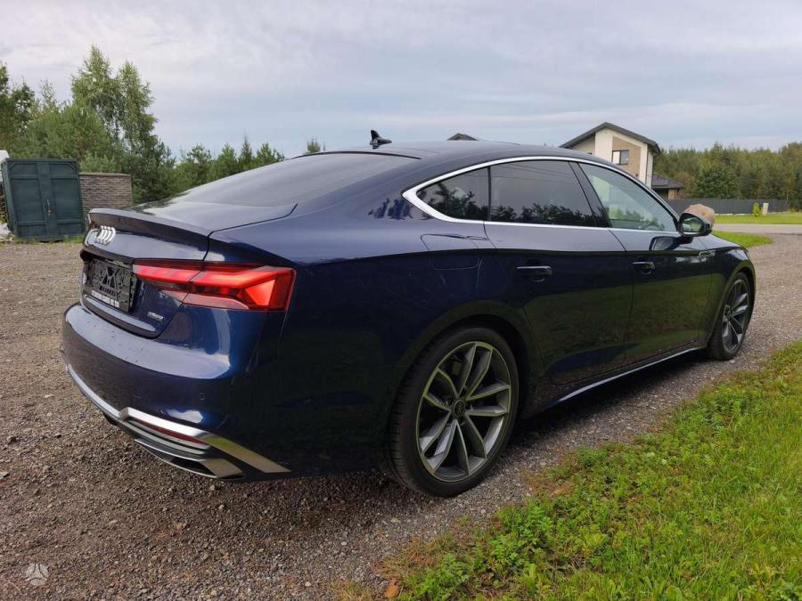Синий Ауди A5 Sportback 2024 в Вильнюс, объемом двигателя 1.98 л и пробегом 8 тыс. км за 37500 €, фото 7 на AUTOMOTO.COM.LV
