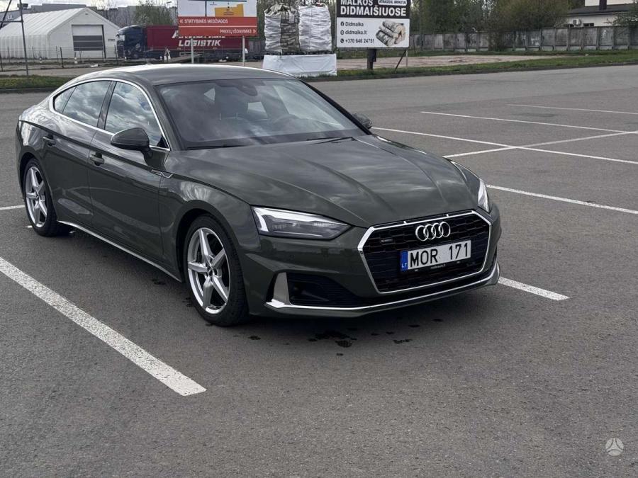 Green Audi A5 Sportback 2020 in Kaunas, with an engine capacity of 3.00 L and mileage of 109 thousand km for 32200 €, photo 4 on AUTOMOTO.COM.LV