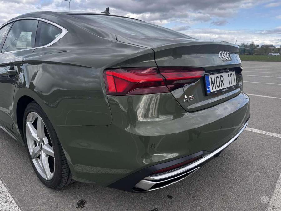 Green Audi A5 Sportback 2020 in Kaunas, with an engine capacity of 3.00 L and mileage of 109 thousand km for 32200 €, photo 12 on AUTOMOTO.COM.LV