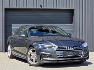 Pelēks Audi A5 Sportback 2017 Kauņa, ar dzinēja tilpumu 2.00 L un nobraukumu 300 tūkst. km par 16750 €, foto  vietnē AUTOMOTO.COM.LV
